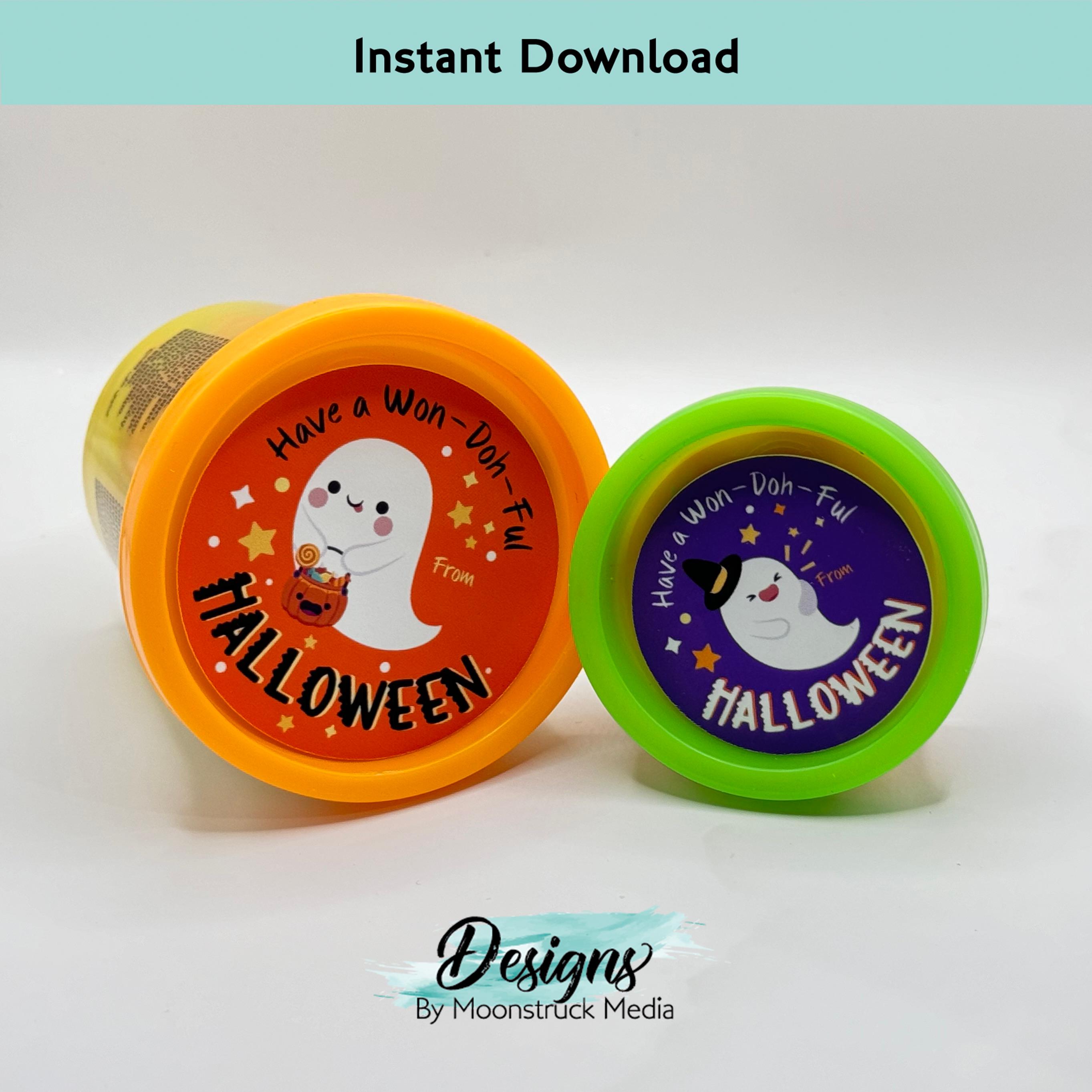 Halloween Ghost Play-doh Labels | Won-doh-ful Halloween Stickers ...