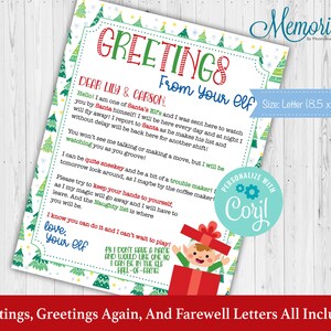 Christmas Elf Arrival Letter and Farewell Letter, Elf Welcome Letter ...