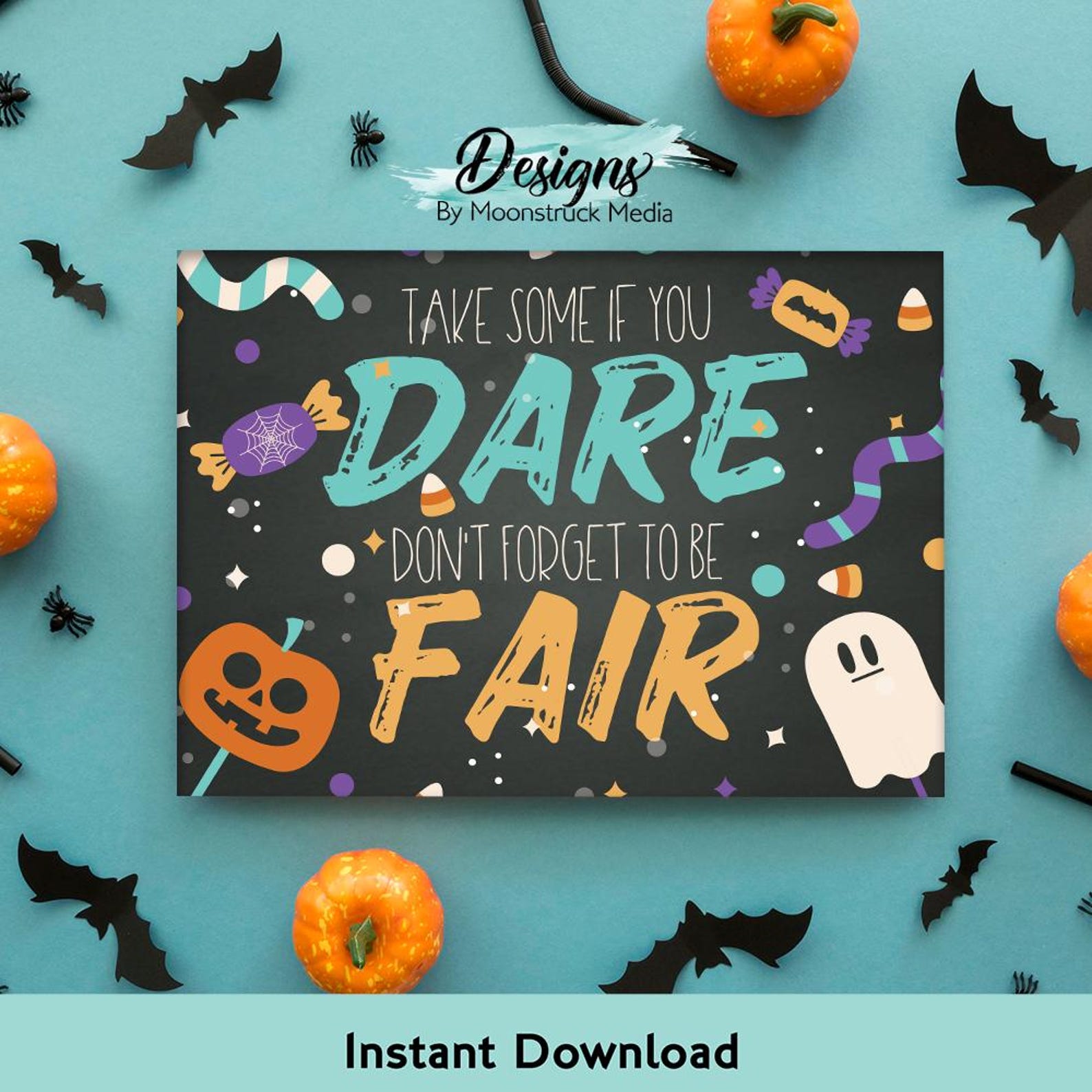 Halloween Trick or Treat Sign Printable | Please Take One Candy Bowl ...