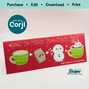 Snowman Hot Cocoa Tag - Snowman Melting Kit - Printable Holiday Gift ...