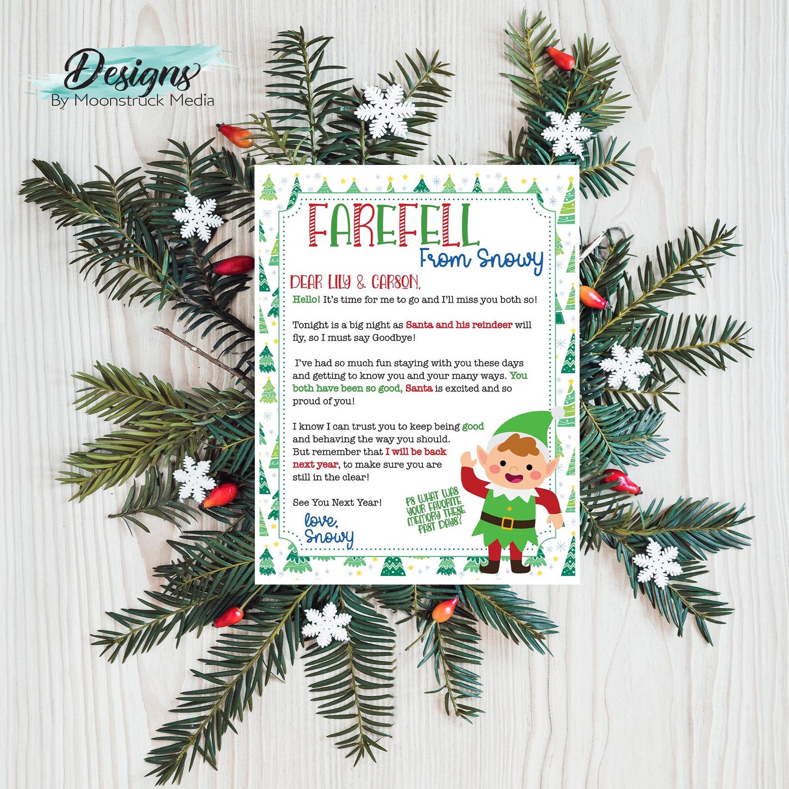 Elf Arrival & Goodbye Letter Printable | Christmas Elf Notes for Kids ...