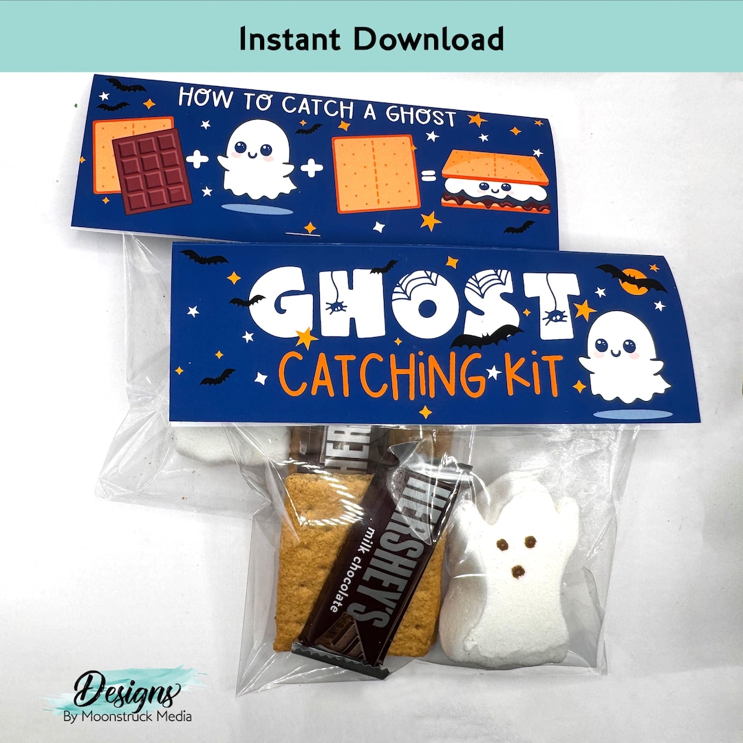 How to Catch a Ghost S’mores Treat Bag Label | Halloween Printable ...