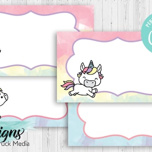 Editable Rainbow Unicorn Name Tags, Magical Unicorn Birthday Party ...