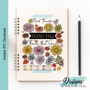 Sunflower Mood Tracker Printable | Bullet Journal Mood Log Insert ...