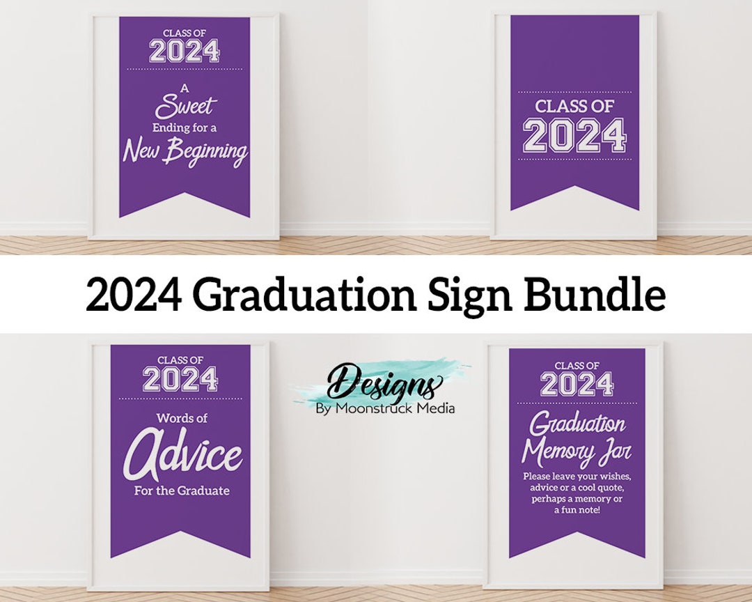 2024 Graduation Sign Decoration Bundle, High School Grad, Grad Party ...