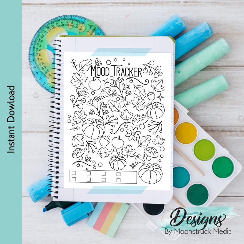 Autumn Mood Tracker Printable | Fall Bullet Journal Planner Insert ...