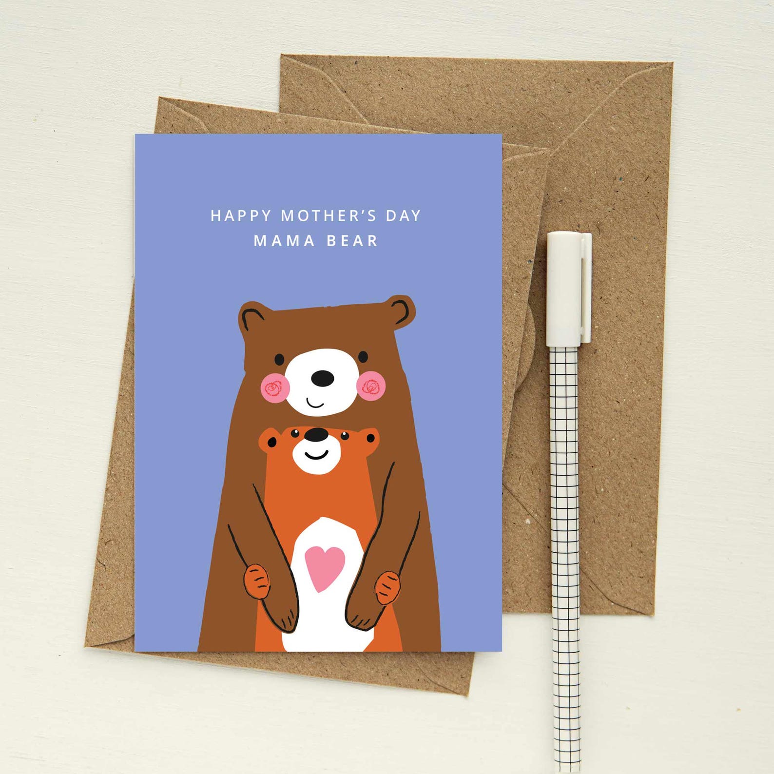Mama Bear Mother's Day Card, Cute Bear Hug, Recycled A6 Card - Etsy