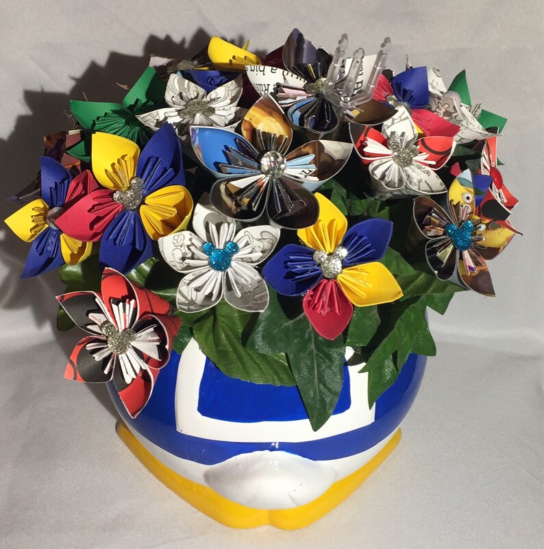 Disney Inspired Donald Duck Planter FILLED With Disney Paper Flowers ...