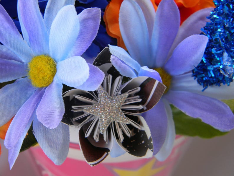 Cheerleading Paper Flower Silk Floral Arrangement Centerpiece Spirit ...