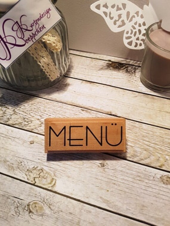 Stamp menu card wooden stamp menu cards design cards Craft Supplies ...
