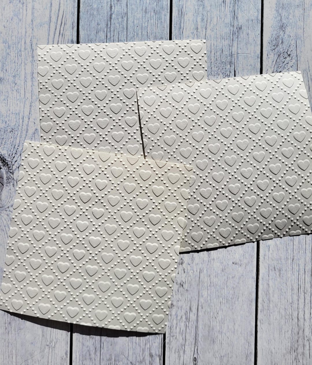 Embossed Craft Paper Hearts With Dot Diamonds - Etsy