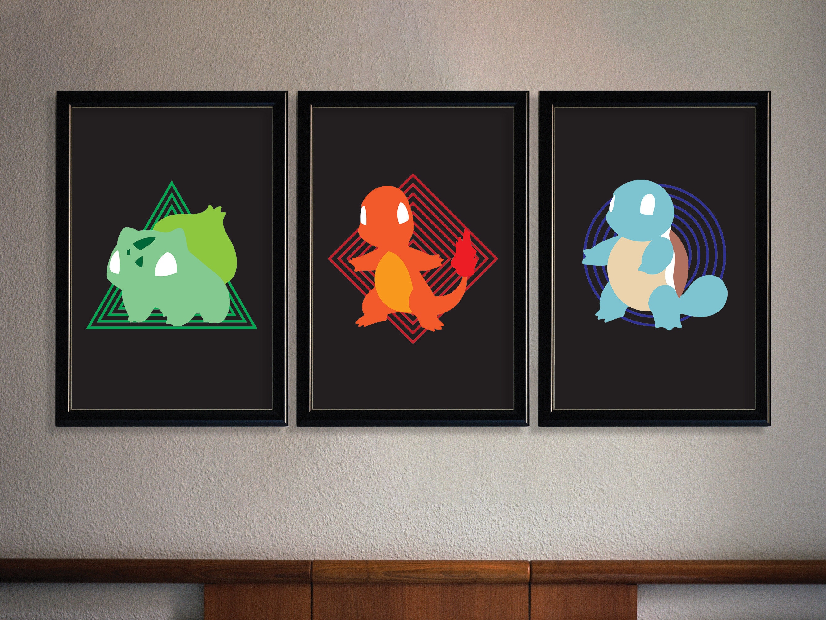 Set of 12 Minimal Pokemon Wall Art Pieces, Printable Wall Art DIGITAL ...