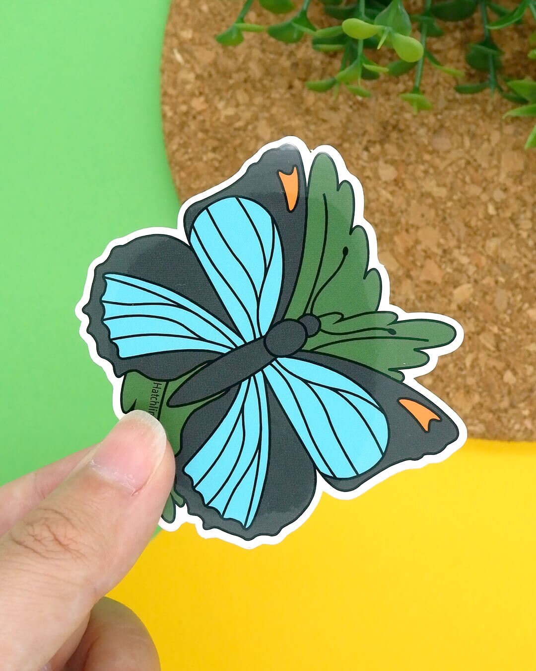 Blue Butterfly Die Cut Vinyl Waterproof Sticker. Dodd's - Etsy