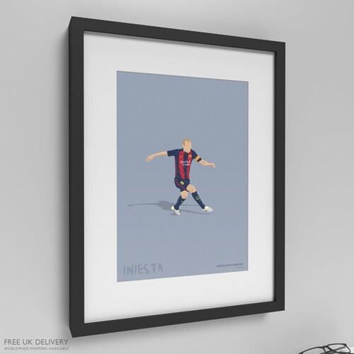 Andrés Iniesta Barcelona Art Print - Etsy UK