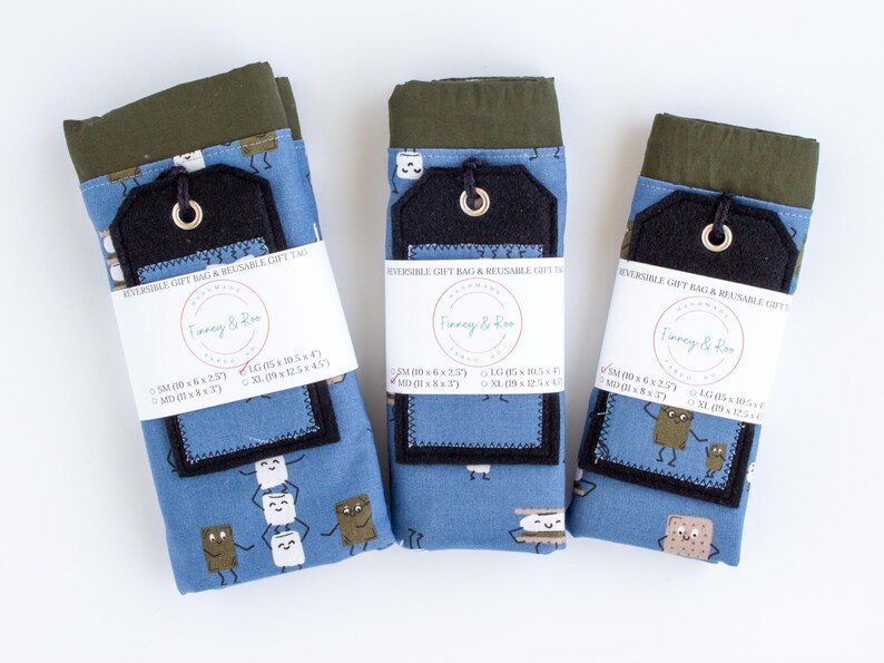 S’mores Friends + Toast Reversible Gift Bag and Reusable Gift Tag Set ...