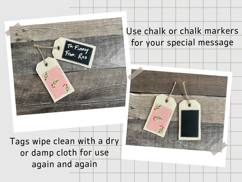 Christmas Gift Tags for Easy Presents Eco-friendly Gift Wrap Wipe-clean ...