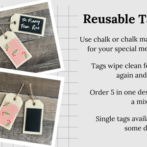 Christmas Gift Tags for Easy Presents Eco-friendly Gift Wrap Wipe-clean ...