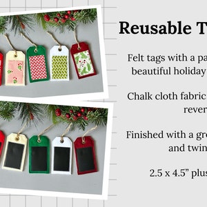 Christmas Gift Tags for Easy Presents Eco-friendly Gift Wrap Wipe-clean ...