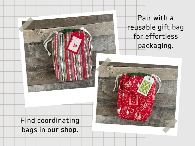 Christmas Gift Tags for Easy Presents Eco-friendly Gift Wrap Wipe-clean ...