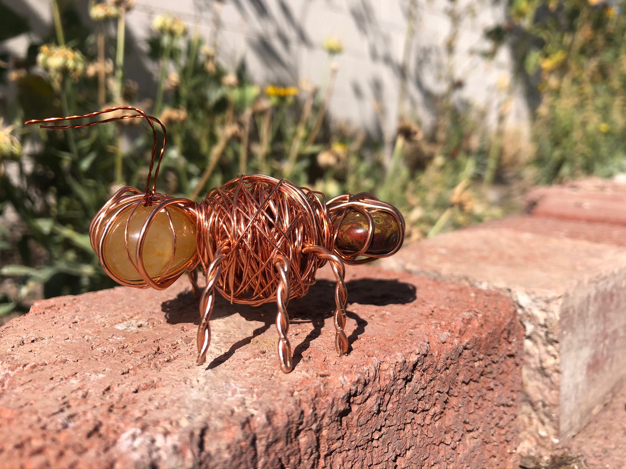 Copper bugs large copper ant copper butterfly wire | Etsy
