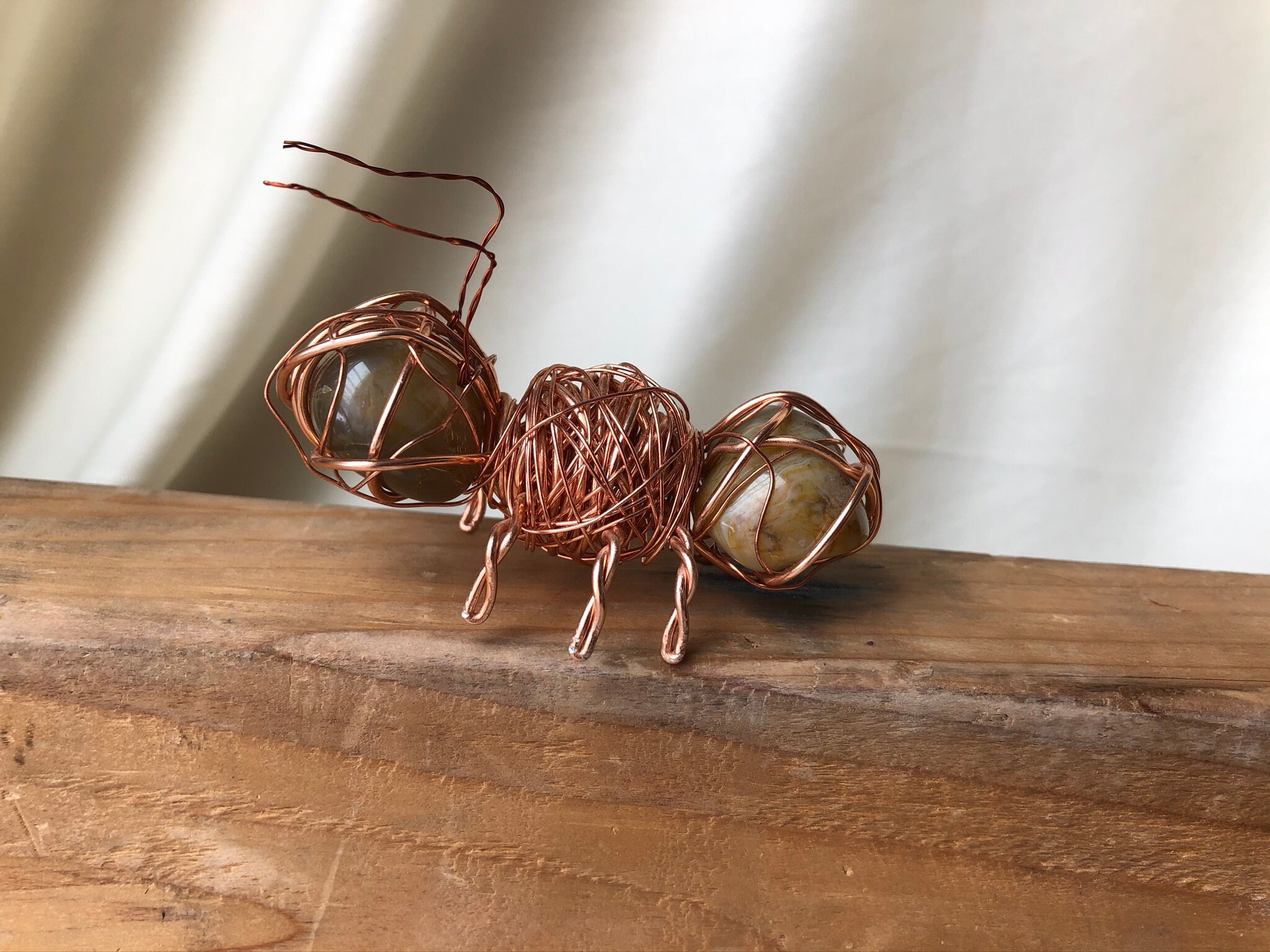 Copper bugs large, copper ant, copper butterfly, wire sculpture, wire ...