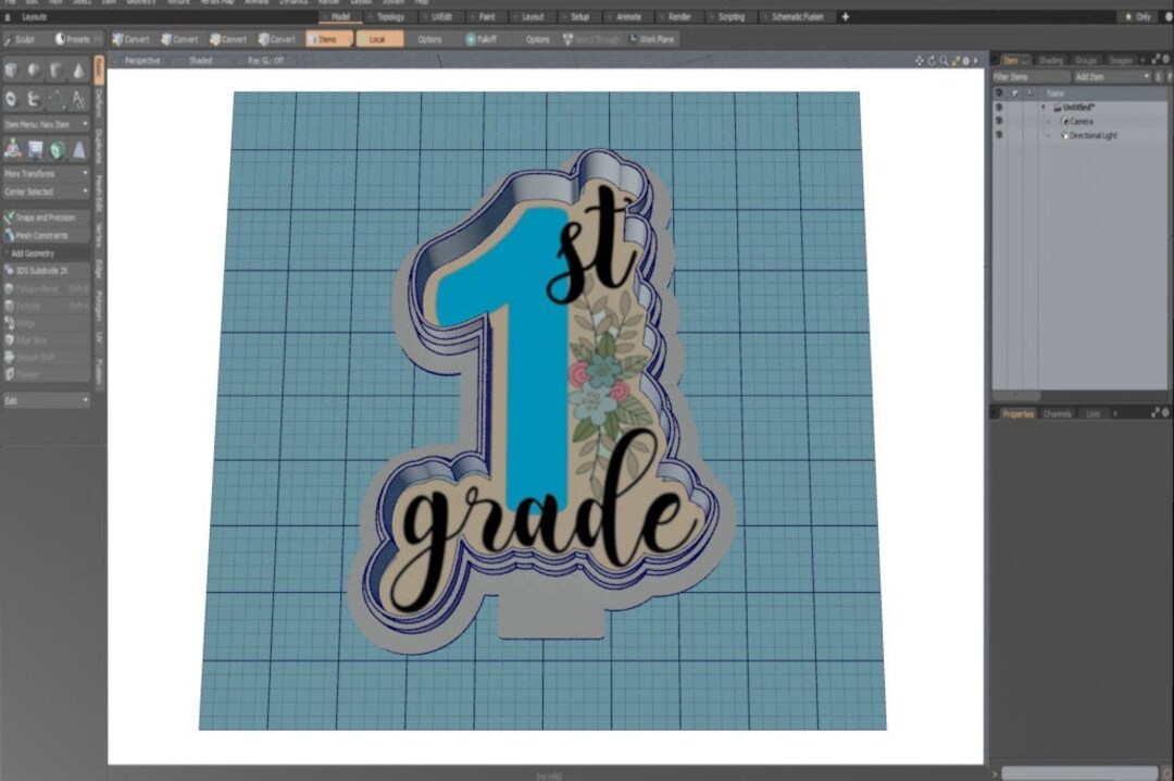 1st Grade With Floral || Cookie Cutter || First || 1st || School ...