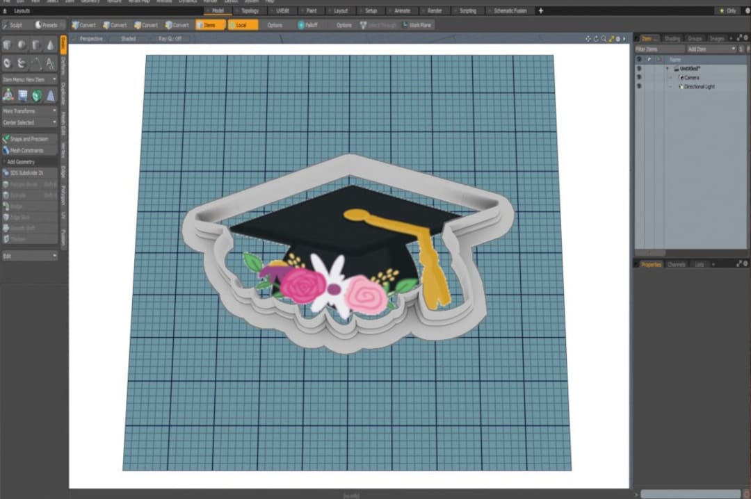 Grad Cap With Florals Cutter || Cap || Graduation || STL File || **NO ...