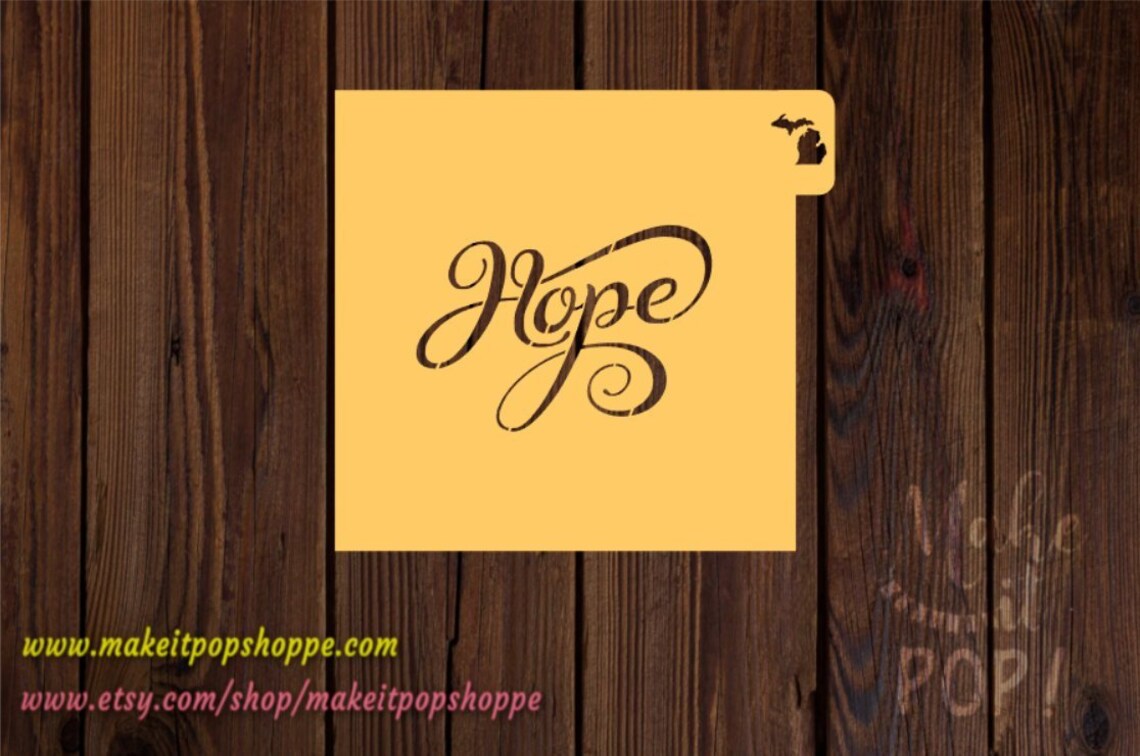 Hope Stencil Stylized Wording Flourished Mesh or | Etsy