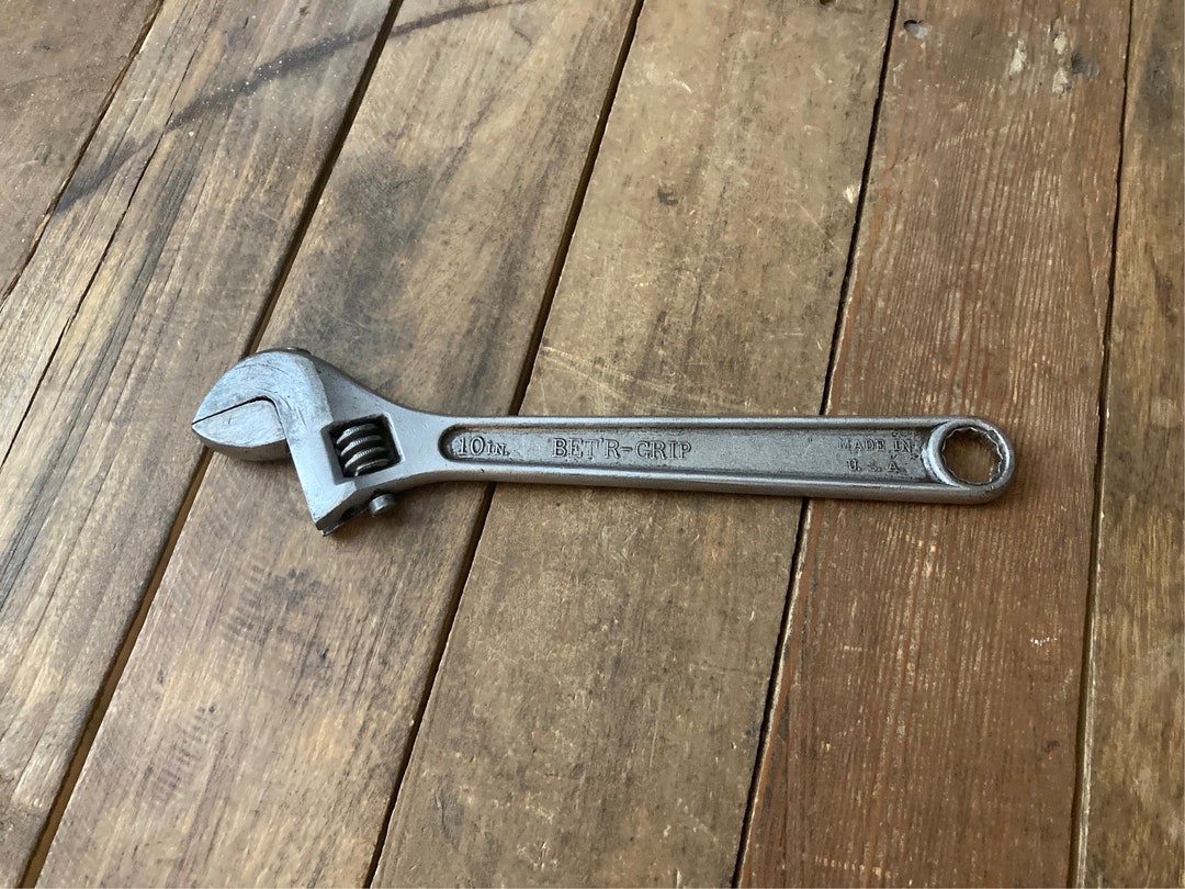 Vintage BET'R-GRIP 10 In. Adjustable Wrench - Etsy