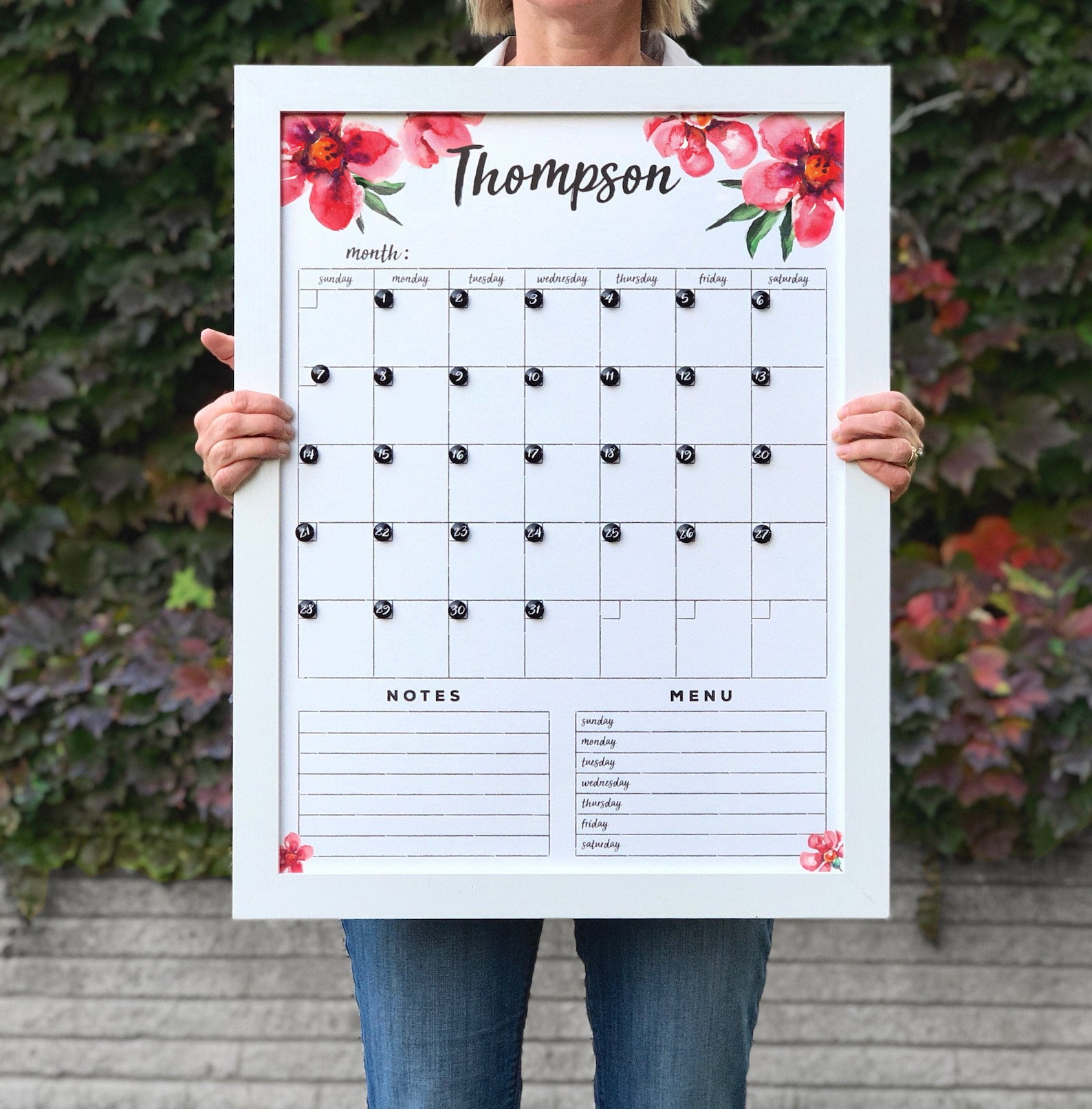 Watercolor Calendar Delightful Poppies! Framed Family Calendar | Floral ...