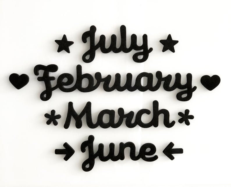 Magnetic Foam Month Words - Etsy