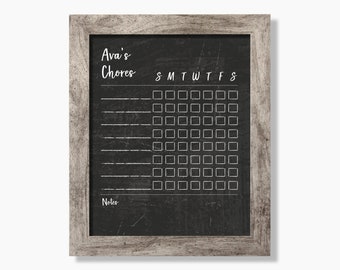 Chalkboard Chore Chart SMALL Dry Erase Chore Chart Framed | Etsy