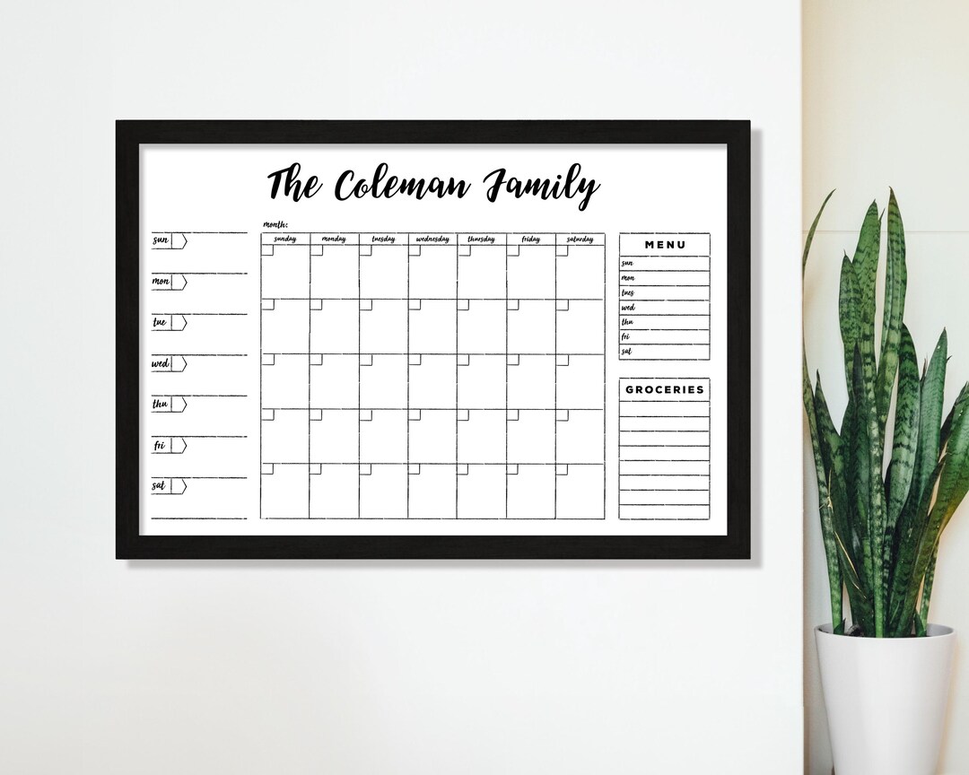 Command Center for Family, Dry Erase Whiteboard Command Center, Weekly ...