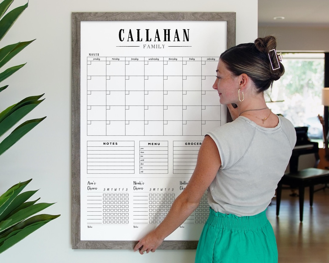 Command Center 2 or 3 Chore Charts | LARGE 24 X 36 Whiteboard Calendar ...