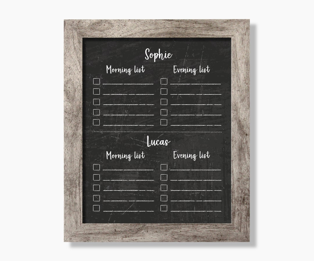 Chalkboard Chore Chart SMALL - Dry Erase Chore Chart - Framed Chore ...