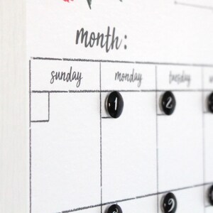 Watercolor Calendar Mandarin Orange - Dry Erase Calendar MEDIUM ...