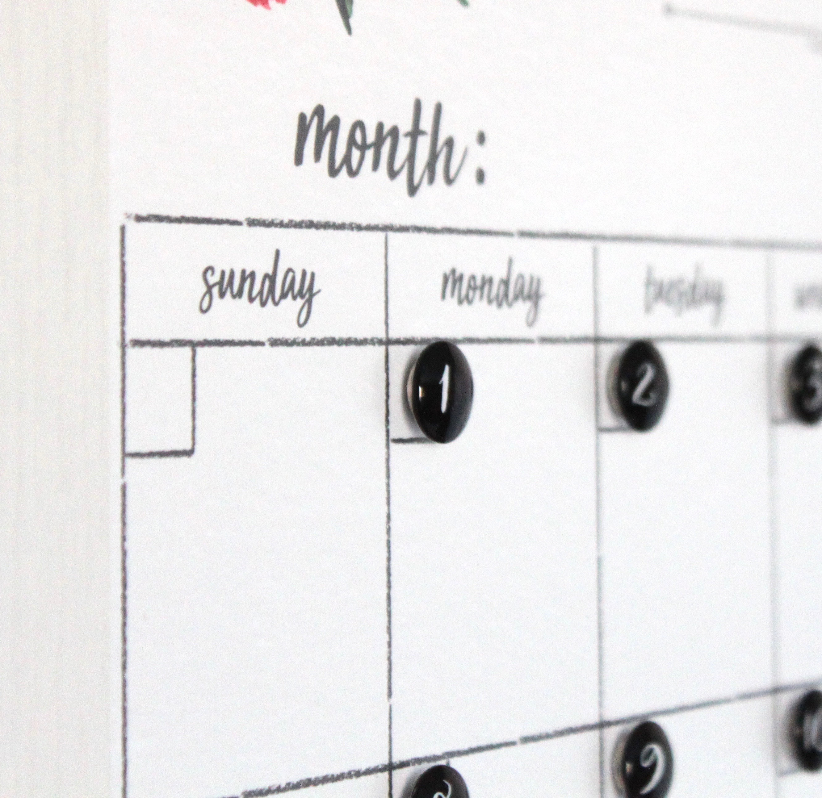 Watercolor Calendar Mandarin Orange - Dry Erase Calendar MEDIUM ...