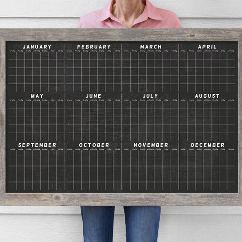 Yearly Calendar Annual Calendar FULL YEAR Calendar LARGE | Etsy