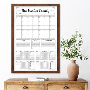 Farmhouse Chalkboard Calendar Personalized Dry Erase Chalkboard ...