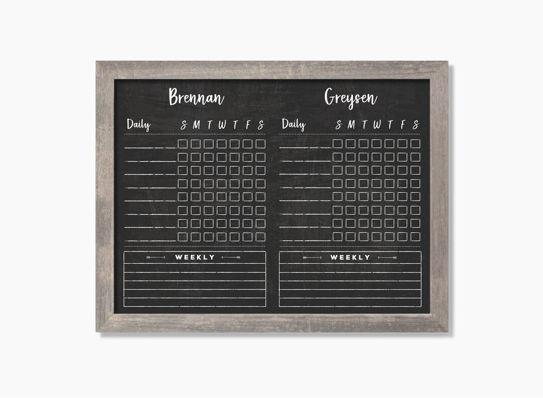 Chalkboard Chore Chart MEDIUM - Dry Erase Chore Chart #18402 - Etsy