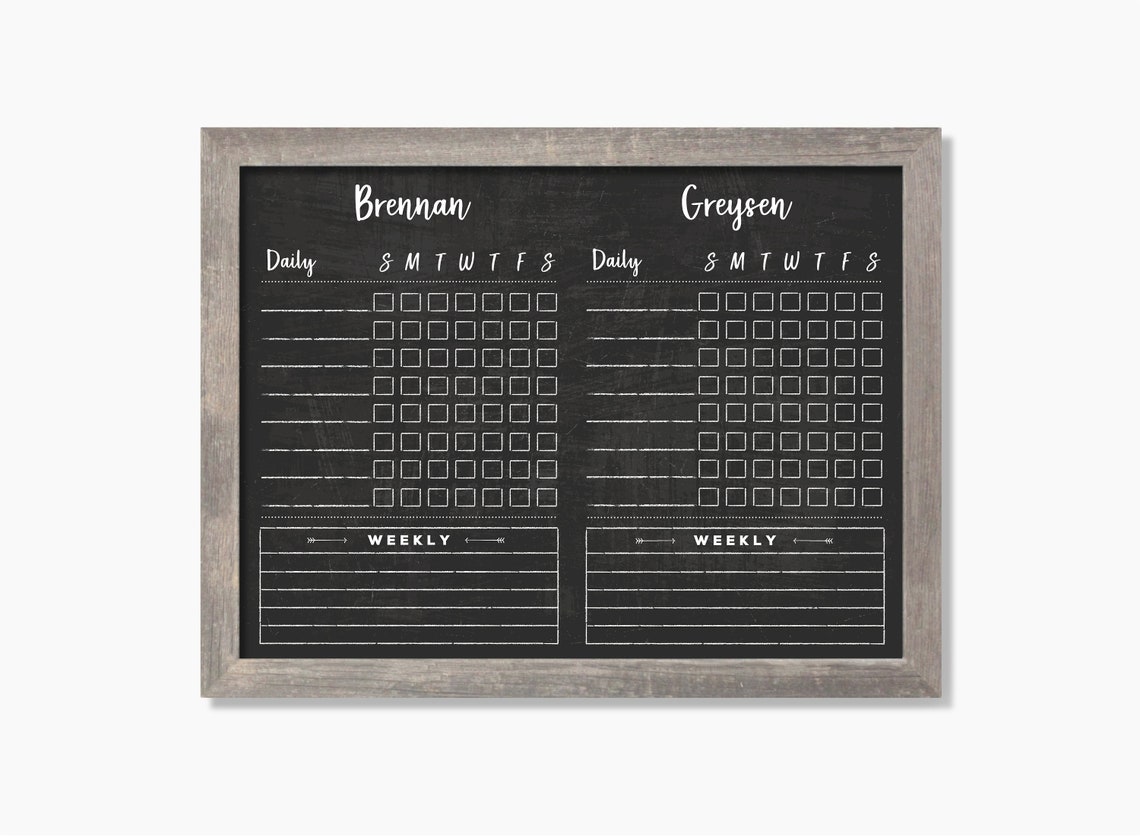 Chalkboard Chore Chart MEDIUM Dry Erase Chore Chart 18402 - Etsy