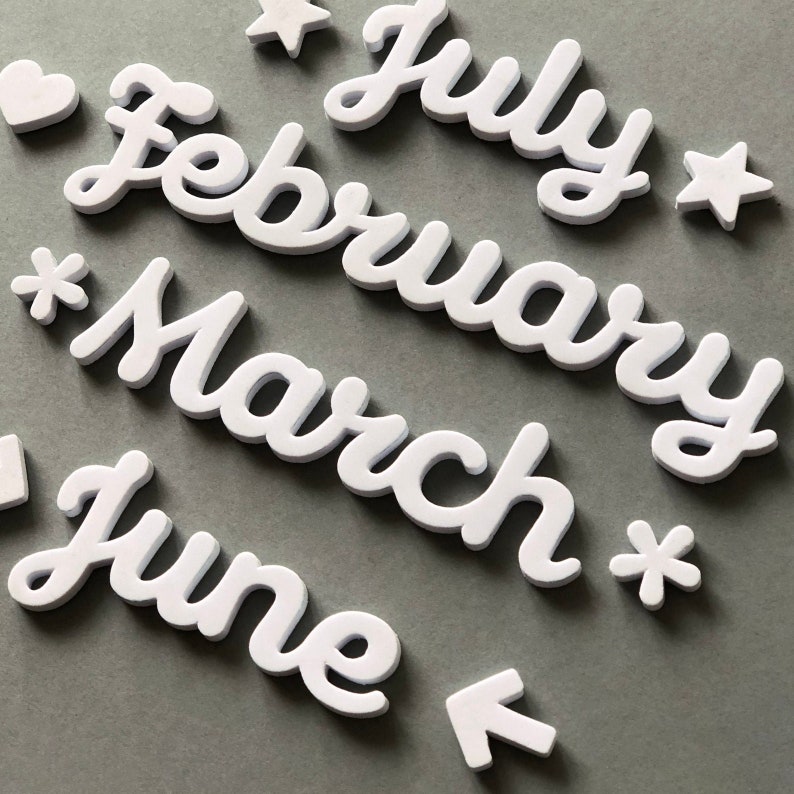 Magnetic Foam Month Words - Etsy