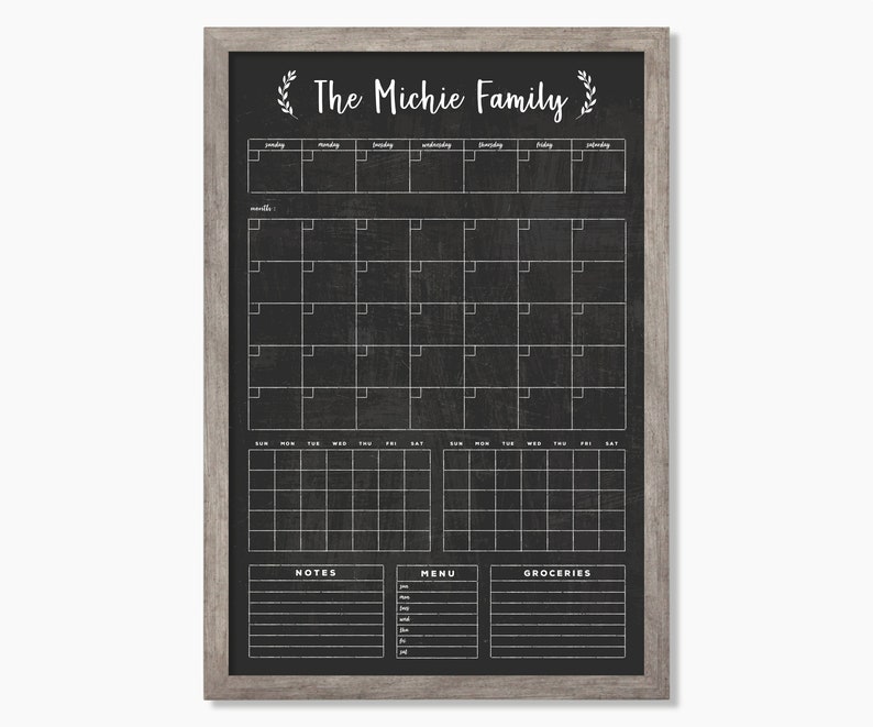 Monthly Calendar With Weekly View and 2 Small Months - Etsy