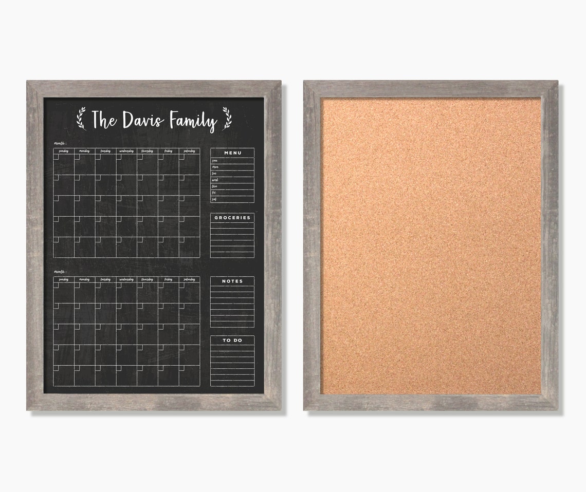 Cork Board to Match Your Calendar! Command Center Cork Board - Framed ...