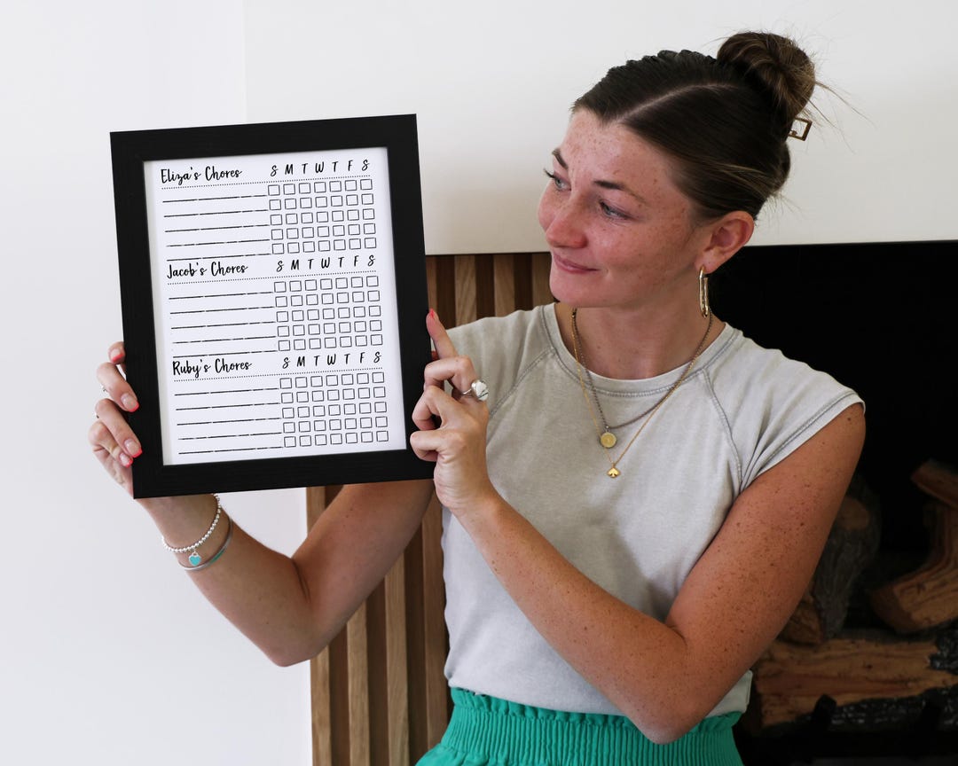 8 X 10 Whiteboard Chore Chart SMALL Dry Erase Chore Chart Framed Chore ...