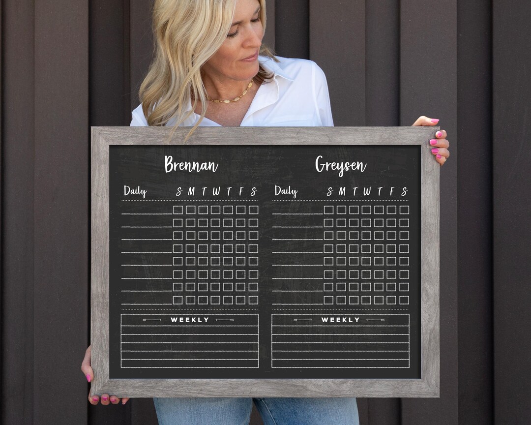 Chalkboard Chore Chart MEDIUM | Dry Erase Chore Chart #18402 - Etsy