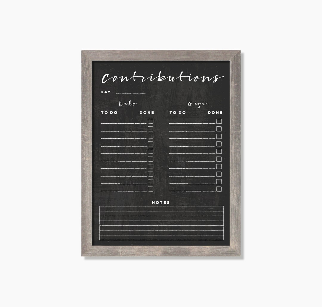 Chalkboard Chore Chart MEDIUM - #18209 - Etsy
