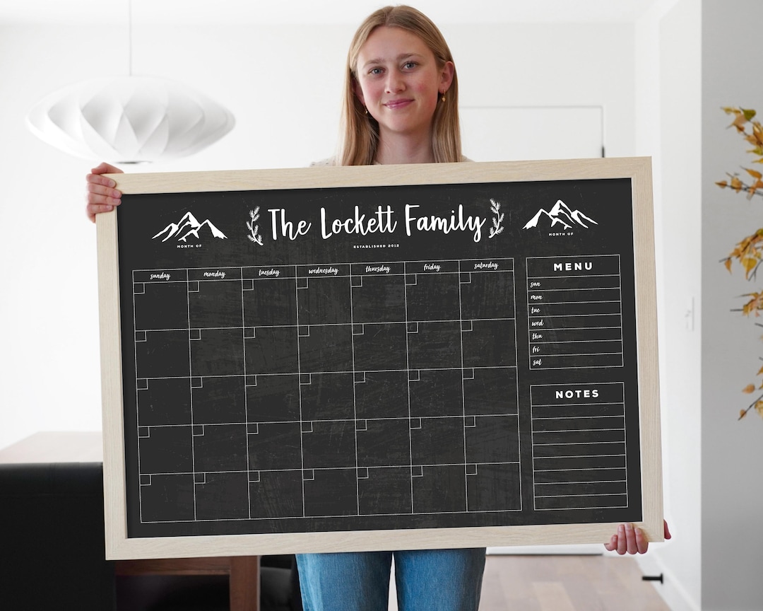 Cabin Style Calendar 24x36 W/ Mountains | Family Calendar | Dry-erase ...