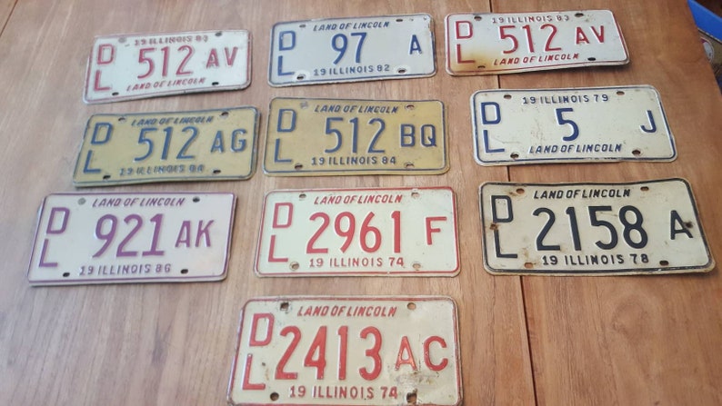 Vintage Lot of Illinois Dealer License Plates From the 70's and 80's ...