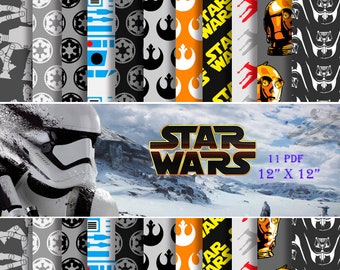 STAR WARS Digital Paper Pack, 70% off Digital Papers, 11 Pdf Files 12 X ...